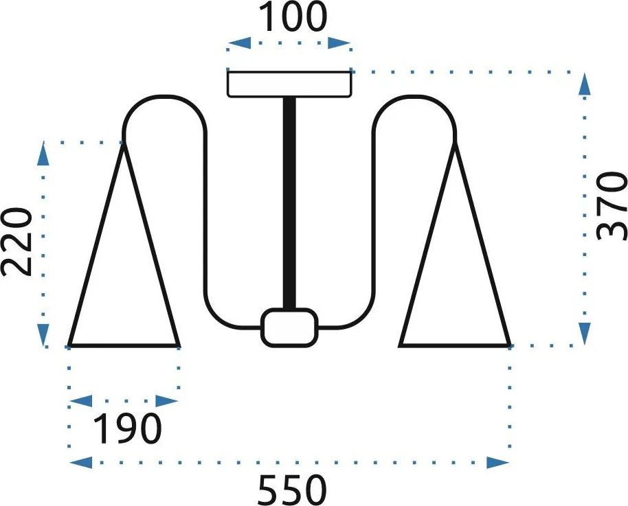Toolight - Skandidávská závěsná lampa 5-ramenná 5xE27 60W APP442-CP, černá-hnědá, OSW-03696