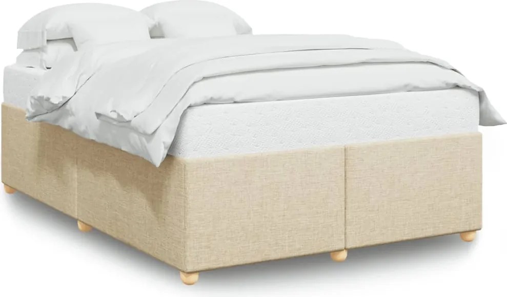 Rám postele bez matrace krémový 140 x 190 cm textil 3284734