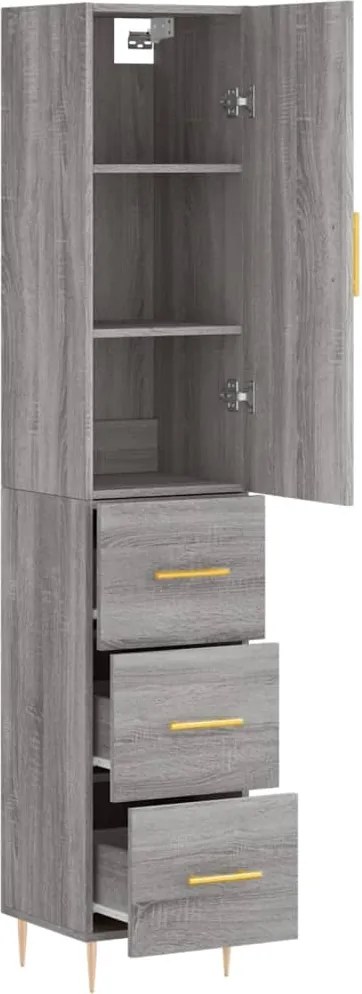 Skříň highboard šedá sonoma 34,5 x 34 x 180 cm kompozitní dřevo 3198847