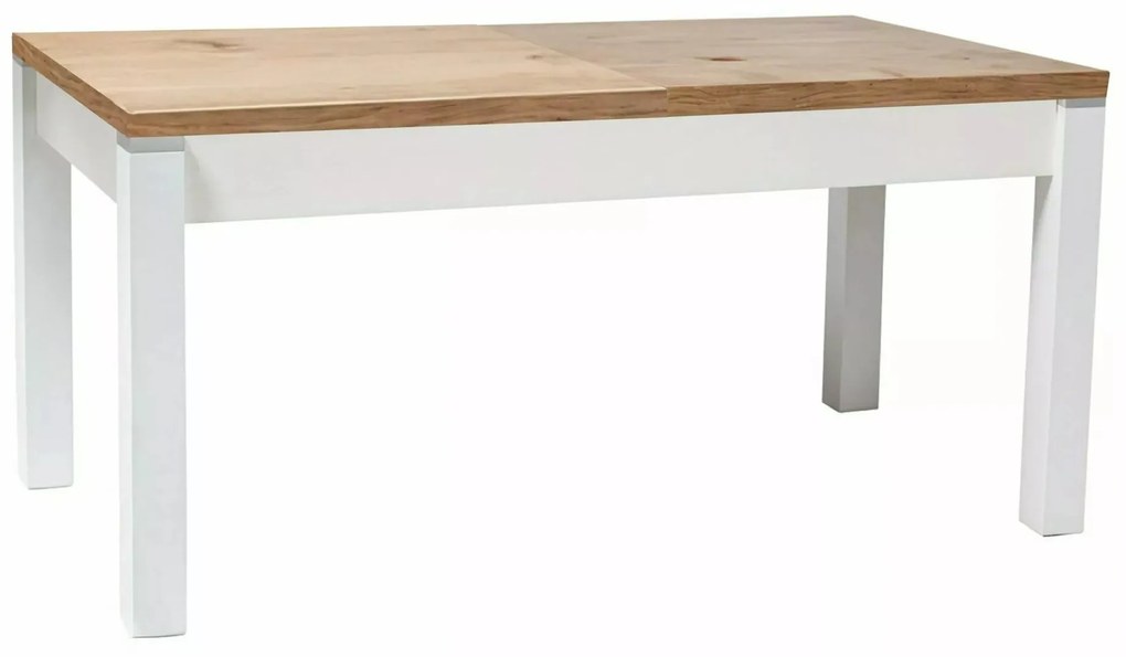 Rozkládací konferenční stolek Kleopatra 124/164 cm dub lancelot/bílý