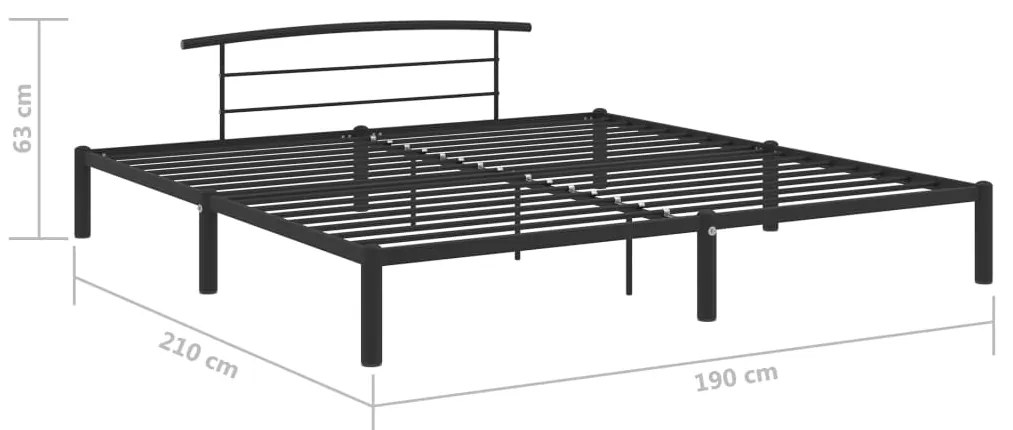 Rám postele černý kovový 180 x 200 cm
