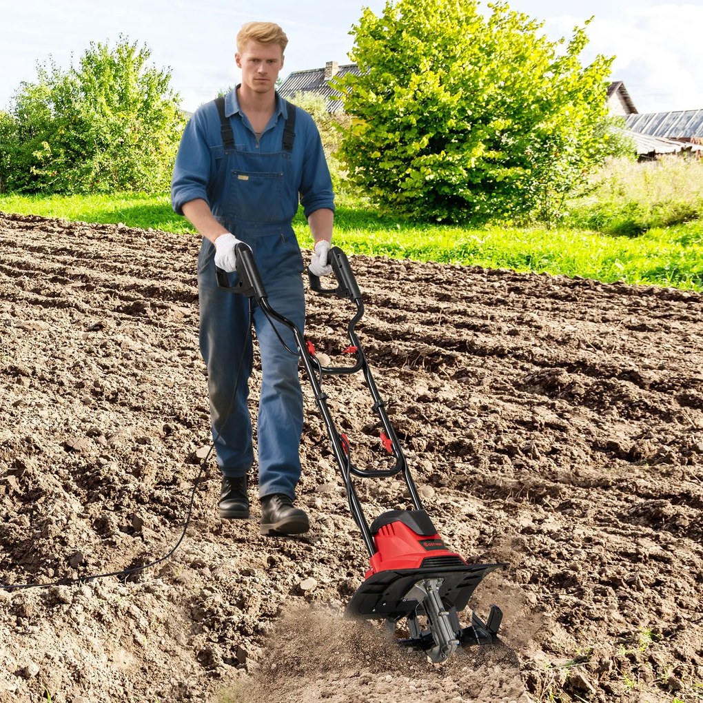 Costway Elektrický kultivátor 1200 W | Pracovní šířka 36 cm | Pracovní hloubka