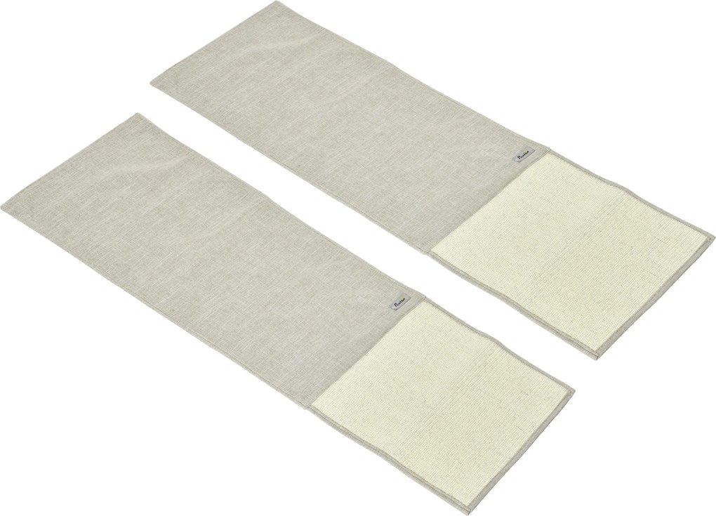 PawHut sada 2 škrabadel na pohovku pro kočky, sisalový škrabací koberec, béžová+šedá, 130x45x0,3cm, na křeslo a pohovku| Aosom