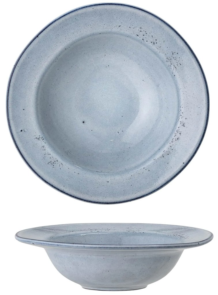 Bloomingville Těstovinový keramický talíř Sandrine Blue 22 cm, modrá barva, keramika