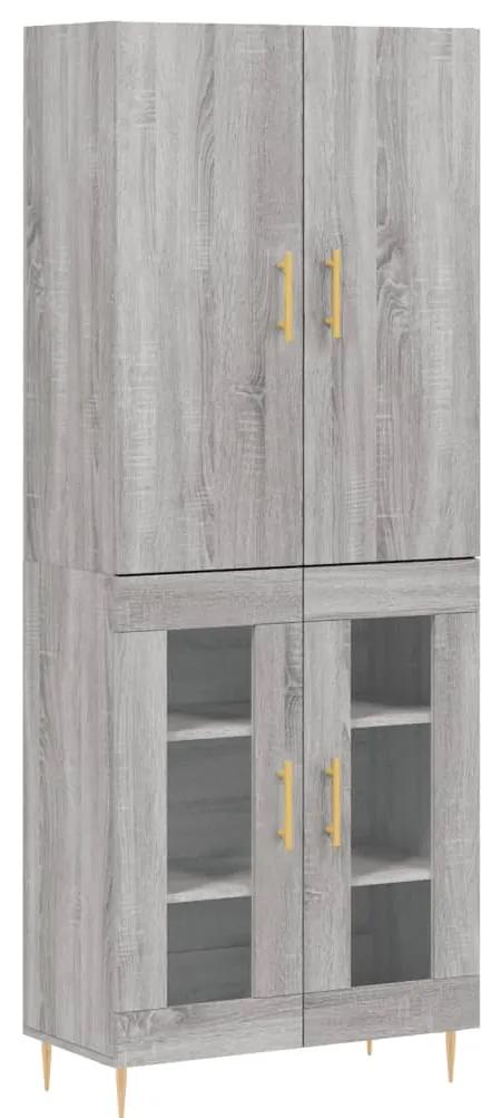 Skříň highboard šedá sonoma 69,5 x 34 x 180 cm kompozitní dřevo,  3195729
