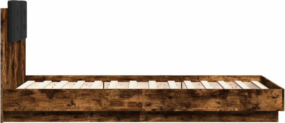 Rám postele s čelem kouřový dub 75 x 190 cm kompozitní dřevo 3209979