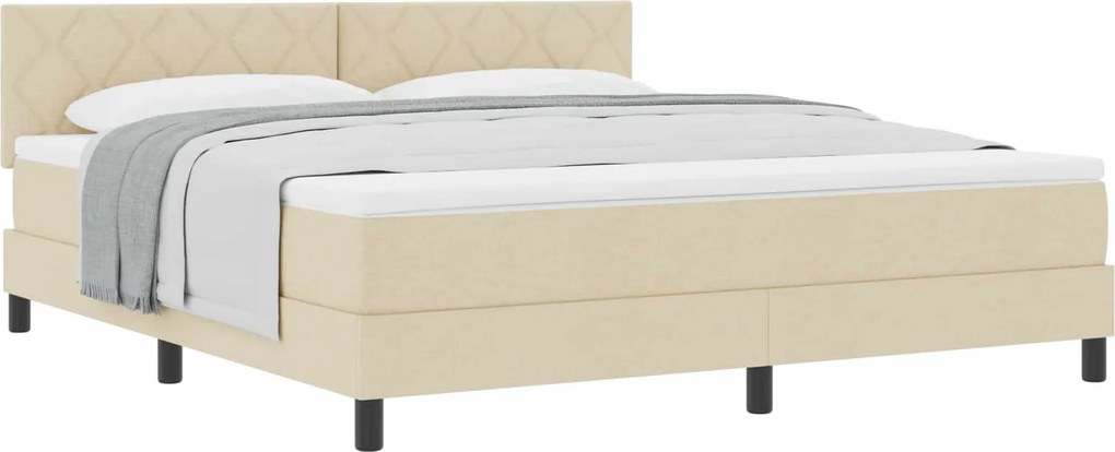 Postel s boxspringem s polštářem Krémová 180 x 200 cm textil 3338788