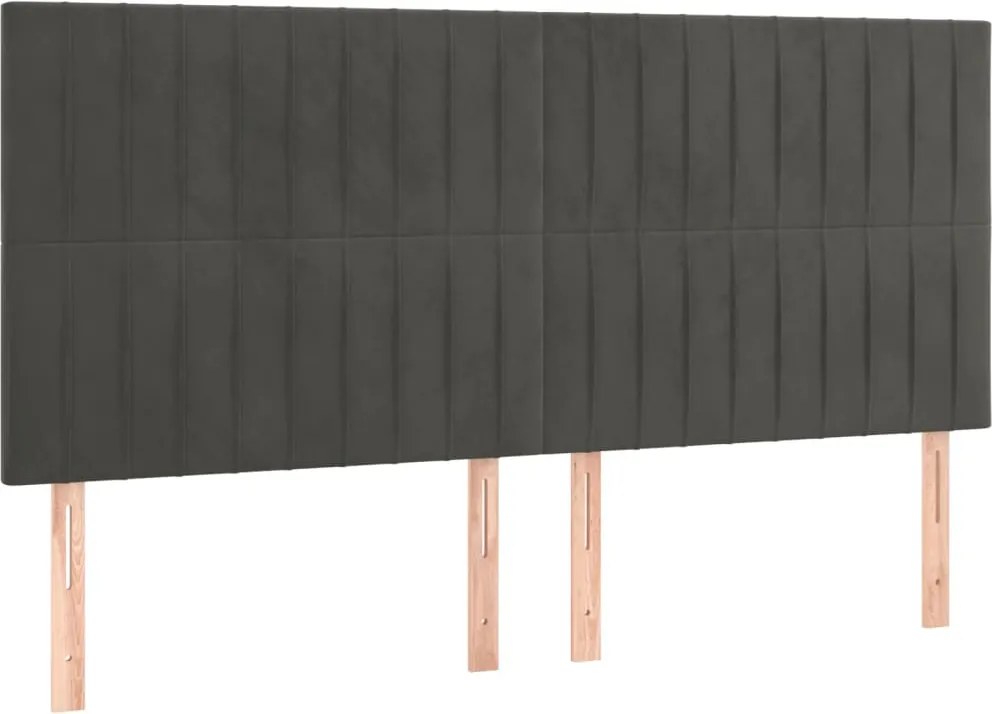 Box spring postel s matrací tmavě šedá 160x200 cm samet 3137972