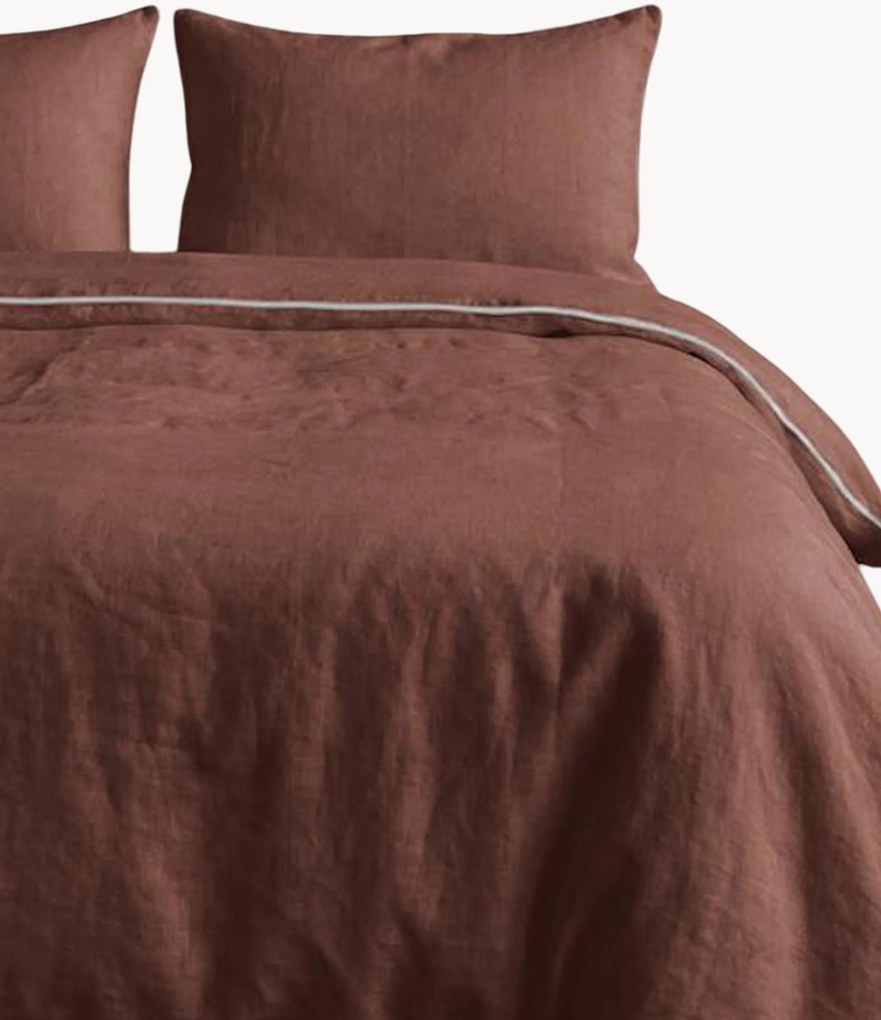 Sada lněného povlečení Chocolate White, 2 díly