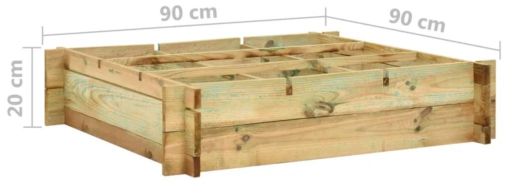 Vyvýšený záhon 90 x 90 x 20 cm impregnované dřevo - Default Title