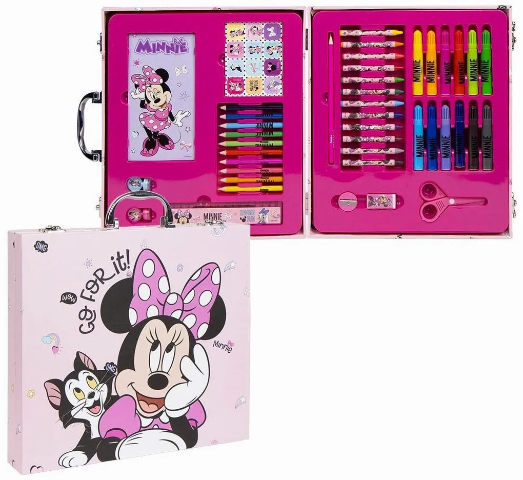 42 - DÍLNÝ DŘEVĚNÝ KRESLÍCÍ KUFŘÍK MINNIE Velikost: uni