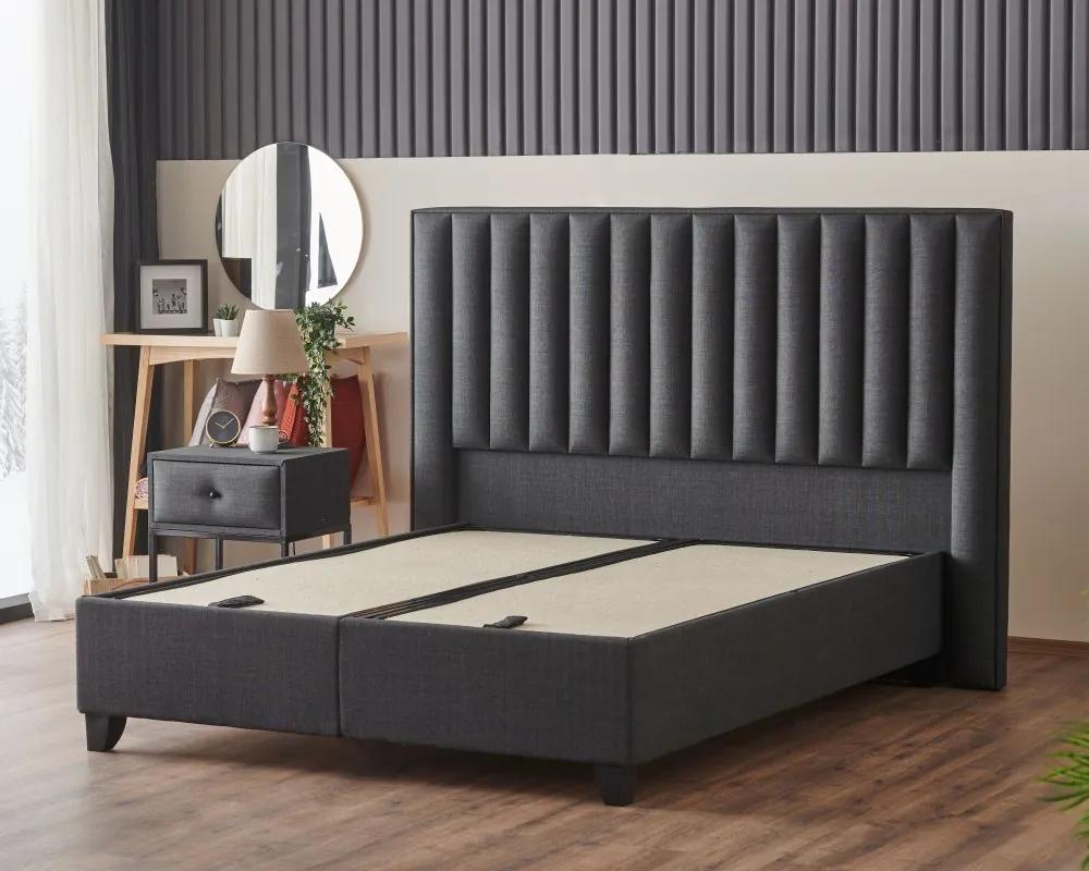 Čalouněná postel REGAL - antracit 160 × 200 cm