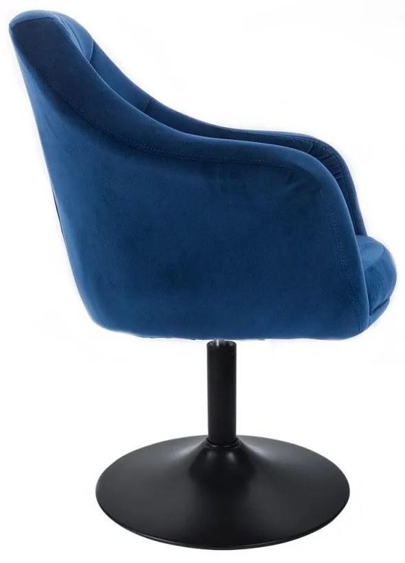 LuxuryForm DESIGN Otočné křeslo ANDORA VELUR na černém talíři - modré