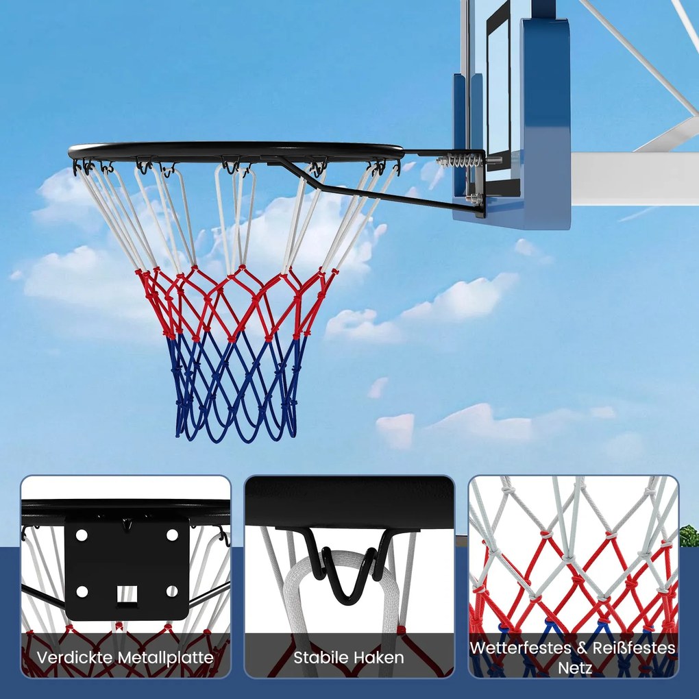 Costway Ø45 cm Standardní basketbalový koš se síťkou Mini basketbalový koš