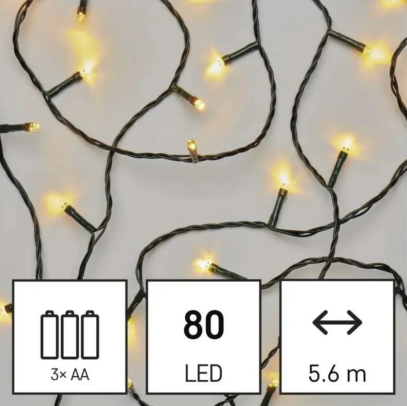 Vánoční řetěz LED 5,6 m, teplá bílá