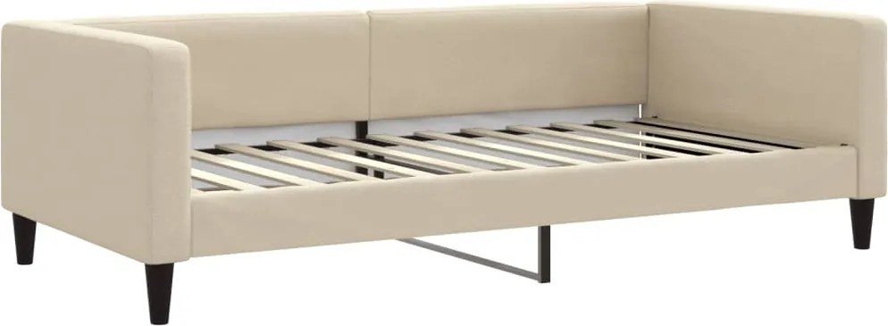 Válenda s přistýlkou a matracemi krémová 100 x 200 cm textil 3196605