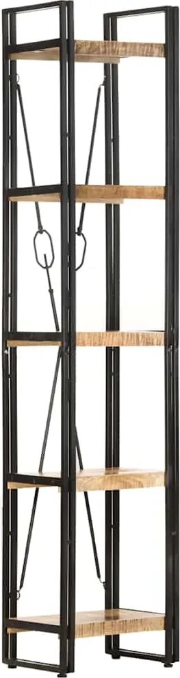 Knihovna s 5 policemi 40 x 30 x 180 cm masivní mangovník 320616