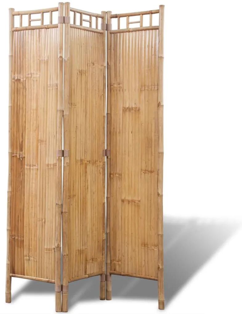 242487 vidaXL Trojdílný bambusový paraván