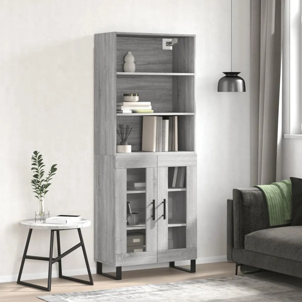 Skříň highboard šedá sonoma 69,5 x 34 x 180 cm kompozitní dřevo