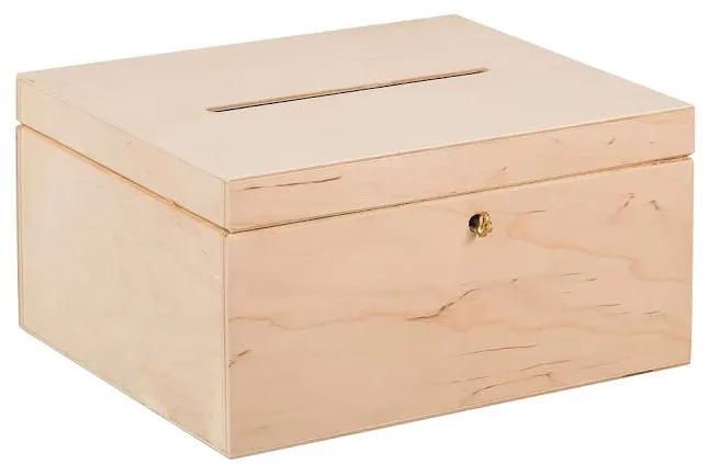 ČistéDřevo Dřevěný box na svatební přání na klíč