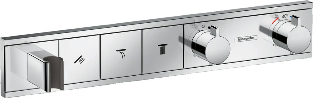 Hansgrohe RainSelect, termostatická sprchová baterie pod omítku, na 3 výstupy, chromová, 15356000