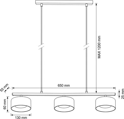 Brilagi - Lustr na lanku AURA LUX 3xGX53/30W/230V černá/zlatá