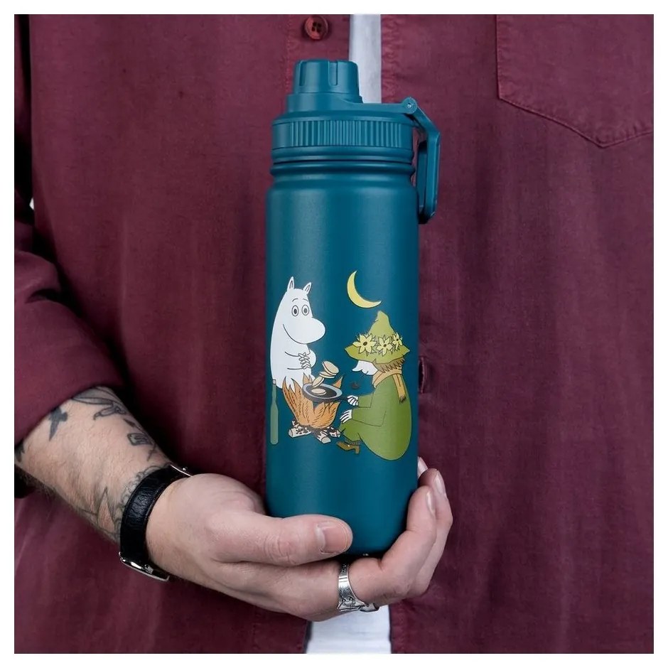 Termo láhev NB Moomin Adventure modrozelená 0,55L, NordicBuddies Finsko
