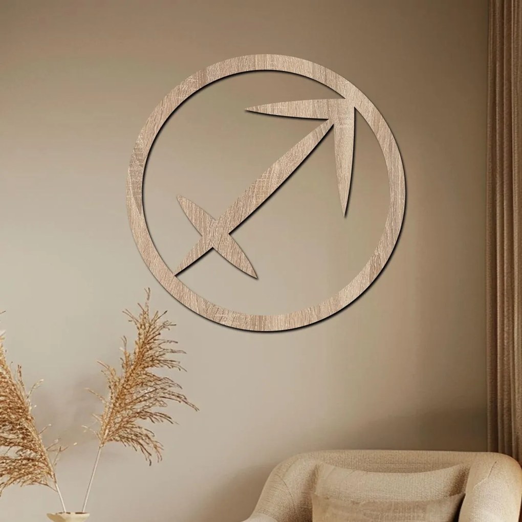 dřevo života Dřevěný obraz znamení zvěrokruhu Střelec Zvolte rozměr (cm): 60x60, Zvolte barvu dekoru: Bílá