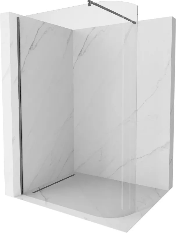 Mexen Kioto, sprchová zástěna Walk-In 80 x 200 cm, 8mm čiré sklo, grafitový profil, 800-080-101-66-06