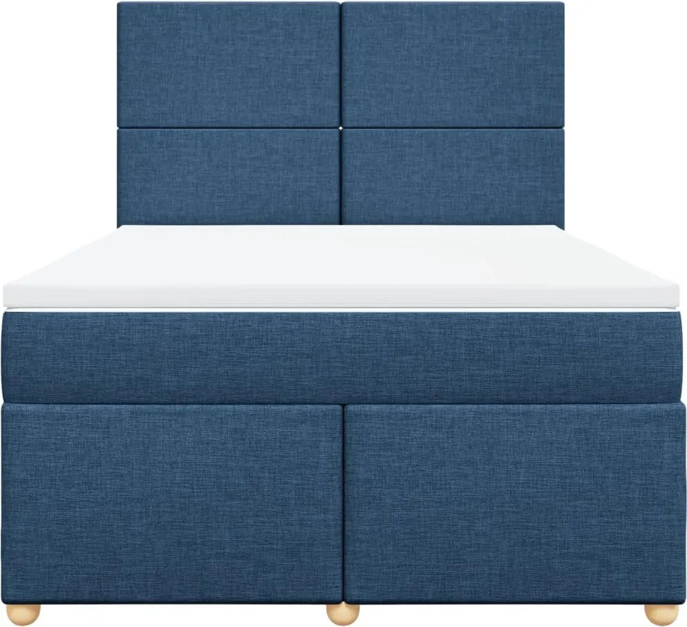 Box spring postel s matrací modrá 140x200 cm textil 3293602