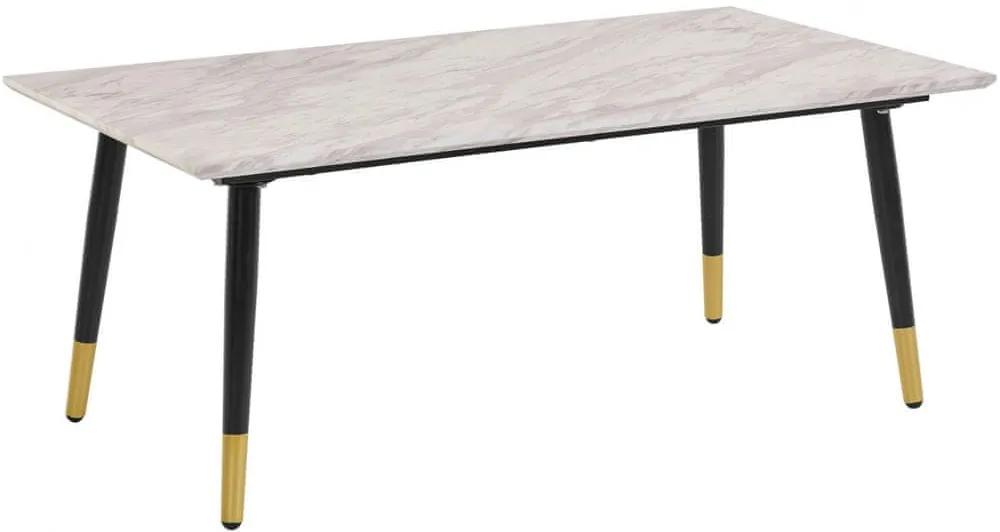 Danish style Konferenční stolek Matcha, 110 cm, mramor / bílá
