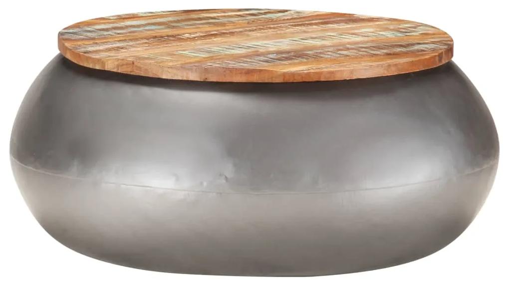 vidaXL Konferenční stolek šedý 68x68x30 cm masivní recyklované dřevo