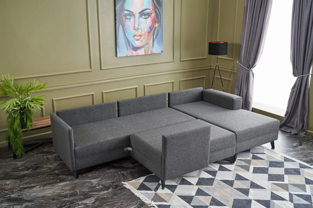 Atelier del Sofa Rohová sedací souprava Efsun - Anthracite, Antracitová