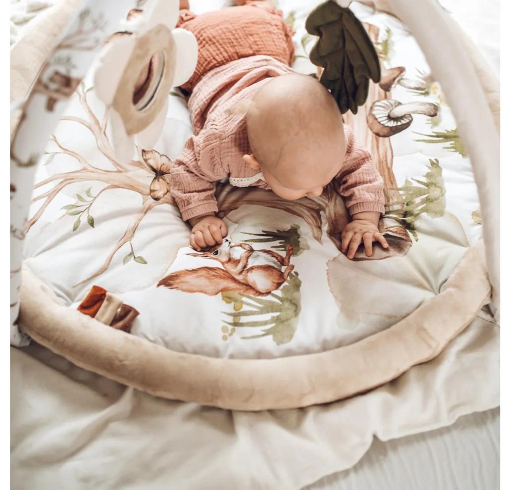 Babysteps Hrací podložka s hrazdičkou na zem pro miminka MEDVÍDEK