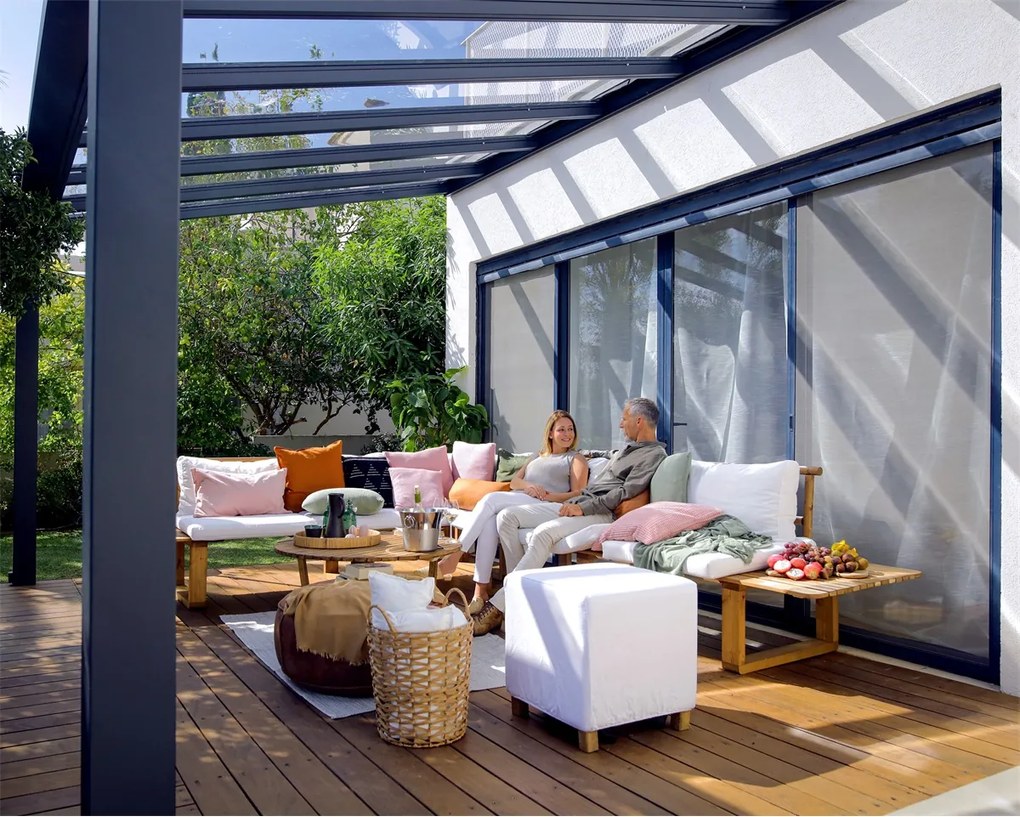 Palram - Canopia Stockholm 3,4 x 5,2 antracit - luxusní hliníková (montovaná) pergola