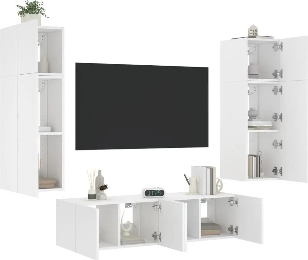 vidaXL 6dílná obývací stěna s LED osvětlením kompozitní dřevo [3216836] Barva: šedá sonoma