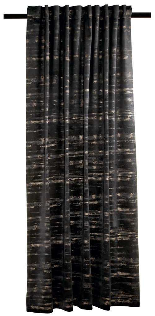 Černý závěs na pásce ANDREAN 135x280 cm