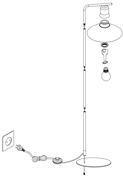 Eglo 99513 - Stojací lampa ABREOSA 1xE27/28W/230V