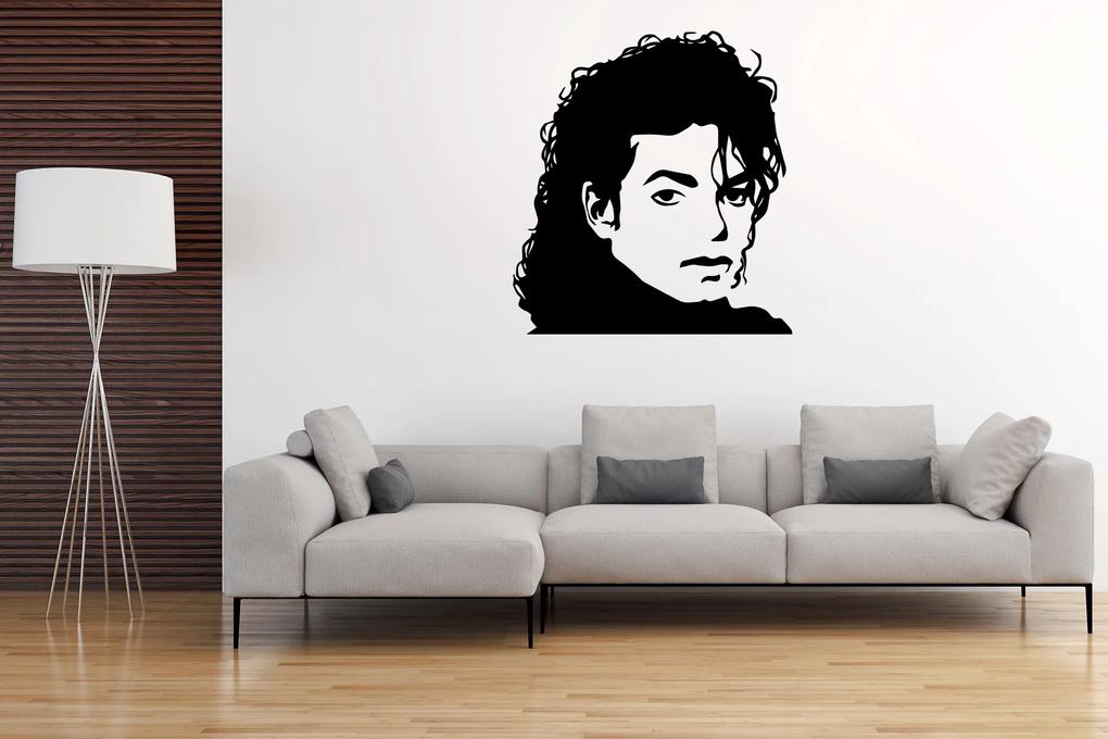 Lepy.cz Samolepka na zeď Michael Jackson Velikost (šířka x výška): 40x43cm, Barevná varianta: Světle šedivá