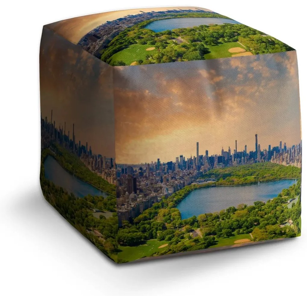 Sablio Taburet Cube New York Central Park: 40x40x40 cm