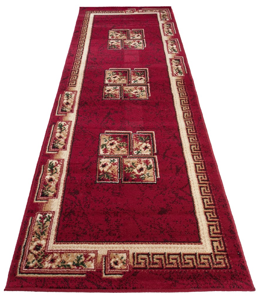 Chemex Moderní koberec Atlas - geometrické tvary 1 - červený Rozměr koberce: 60x100 cm