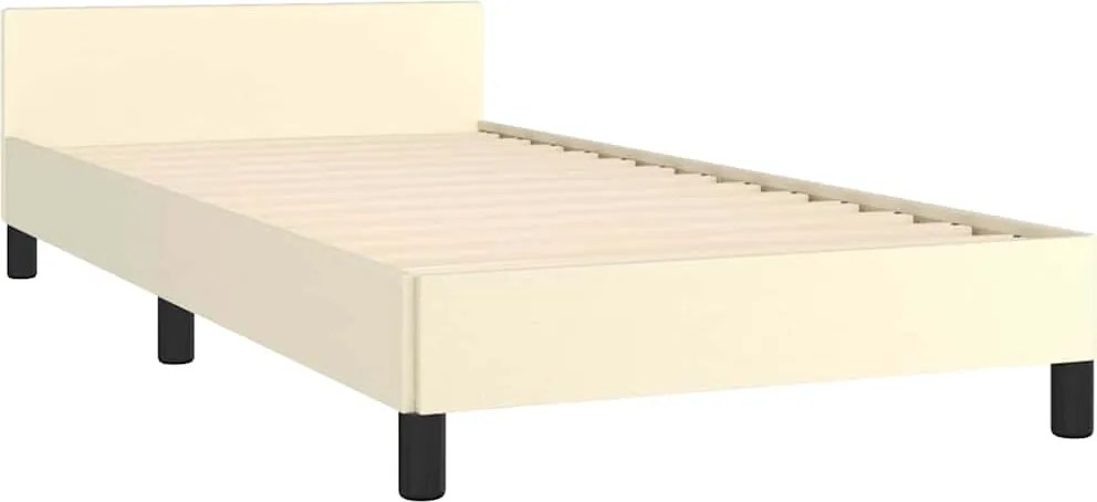 Rám postele s čelem krémový 80 x 200 cm umělá kůže 3125539