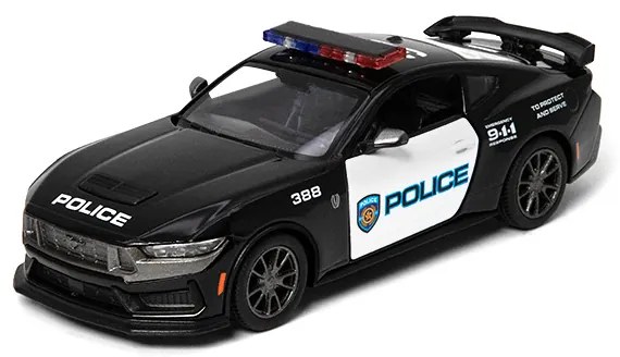 Kovový Ford Mustang Dark Horse 2024 (Policejní edice) 12,7 cm - černá