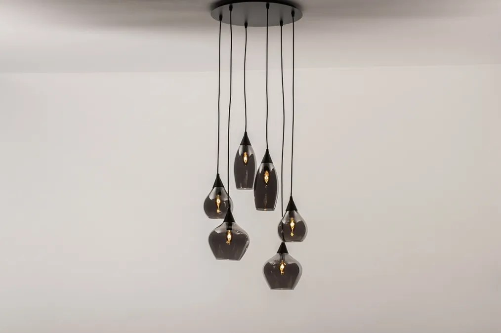 Závěsné designové svítidlo do obýváku Theater Nero