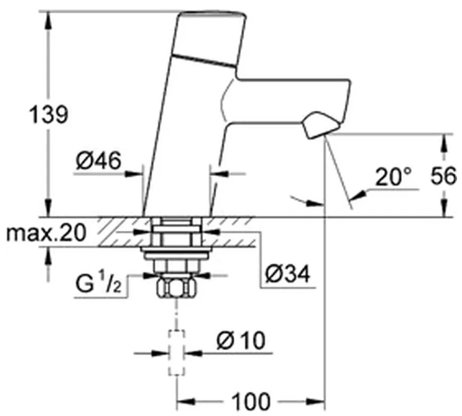 Grohe Concetto - Stojánkový ventil, chrom 32207001