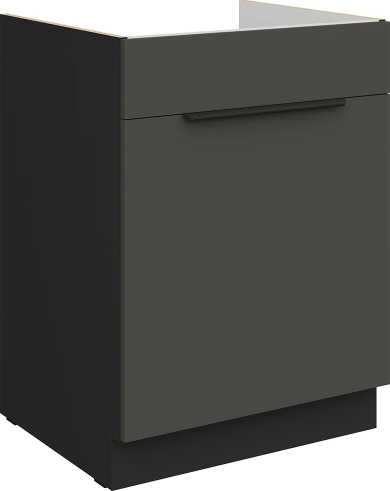 ARIA pe | dolní skříňka 60 ZL 1S dřezová | 60 cm | PREMIUM BOX | černá/šedá grafit