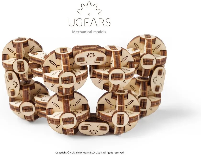Ugears 3D dřevěné mechanické puzzle Kostka Flexi