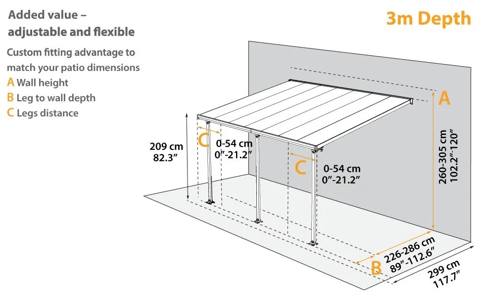 Sierra 5400 bílá 3 x 5,46 - hliníková (montovaná) pergola