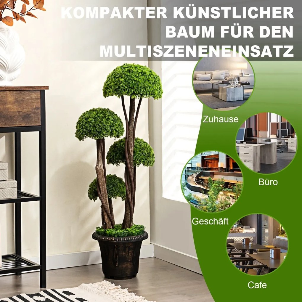 Costway Artificial Topiary Tree z cedrového dřeva dekorativní umělý strom 90 cm