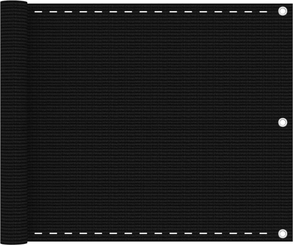 Balkonová zástěna černá 75 x 600 cm HDPE 311031